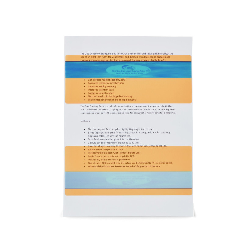 Reading Ruler For Dyslexia Plain Window Coloured Reading Rulers ...